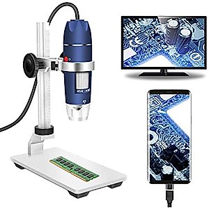 Bysameyee HD 2MP USB Microscope, 40X to 1000X Magnification Digital Microscope Camera Inspection Endoscope with Upgraded Metal Stand, Compatible with Windows 7 8 10, Mac, Linux, OTG Android Phones