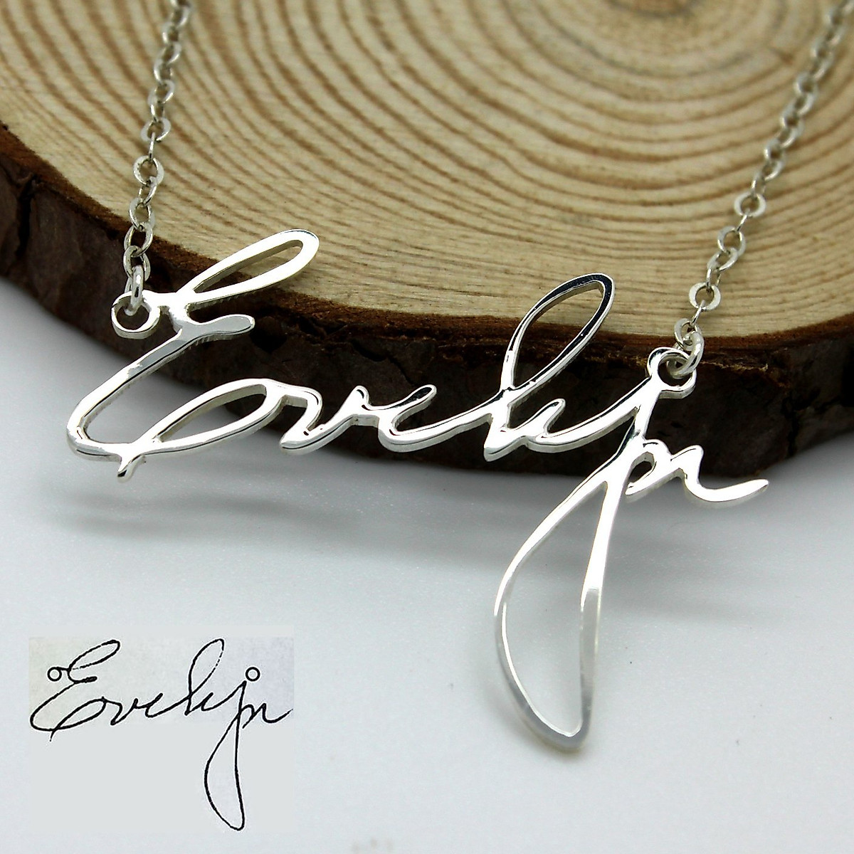 Personalized Handwriting womens Necklace Handwriting Jewelry, Custom Signature Necklace - Your Actual Handwriting - 925 Sterling Silver