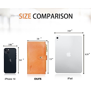 Travelambo RFID Wallet Women Large Size Bifold Multi Card Wallet Case with Zipper Pocke Credit Card Holder for Women