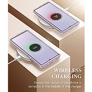 GVIEWIN for Samsung Galaxy S23 Ultra Case 5G 6.8", [Built-in Screen Protector + Camera Lens Protector ][2 Front Frames] Military Grade Shockproof, Marble Protective Phone Cover(Dreamland River/Purple)