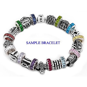 LGU Sterling Silver Oxidized Figure Skater Ice Skate Dangle Bead Charm