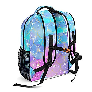 Gymnastic Mermaid Scale Fantasy Personalized School Backpack Bags Kids Backpack for Teen Boys Girls Travel Backpack