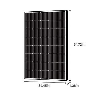 Newpowa 250W 15V Monocrystalline Solar Panel High-Efficiency Mono Cells Suitable for 12V Off-Grid Charge System Battery for RV Marine Boat 250Watts (250W)