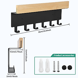 FANYITY Key Holder Wall Mount,Key Hooks for Wall with 6 Stainless Steel Key Hooks and Mail Organizer for Entryway Hallway Kitchen Farmhouse Decor (Key Hooks-6)