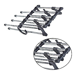 TOPBATHY Hook Hanger Retractable Pants Hangers 5 Layers Stainless Steel Non Slip Pants Hangers Space Saving Clothes Slack Hangers Black Coat Hangers