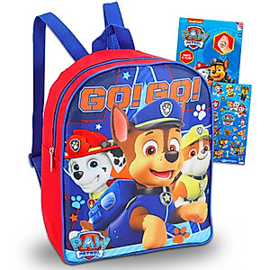 Paw Patrol Backpack for Boys Bundle ~ Premium 11" Paw Patrol Mini School Bag for Toddlers with Stickers and Tattoos (Paw Patrol School Supplies)