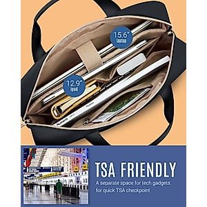 LIGHT FLIGHT Laptop Bag, 15.6 Inch Business Briefcase,Water-Repellent Shoulder Messenger Bag,Computer Bag Work Office Travel,Black