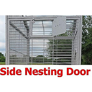 4 Size, Castle PlayTop Parrot Cage for Large Macaws Cockatoos African Grey Amazon (40" x 30" x 72"H White Vein)