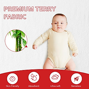 Bassinet Sheets & Waterproof Bassinet Mattress Pad Protector 4 Pack Set, Viscose Made from Bamboo, Universal Fit for Oval, Hourglass and Rectangular Mattress, Grey & White