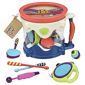 B. toys – Musical Drum- 7 Instruments Toy Drum Kit- Drumroll Please- Musical Toys for Kids 18 months + (7-Pcs)