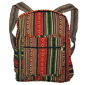 Original Collections Unisex Tribal Red Woven Cotton Ethnic Hippie Backpack or Daypack One_Size