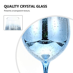 NUOBESTY Glass Wine Goblet Wine Flutes Starry Pattern Water Glasses Banquet Cocktail Cups Red Wine Goblets Drinking Cup for Bar Home Wedding Party Banque