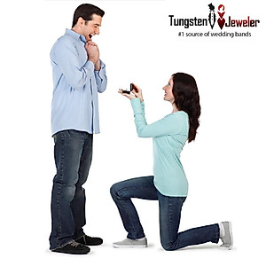 Free Personalized laser engraving Ring for Men and Ring for Women tungsten Band Rings 8mm Semi-domed Ring with Black IP Plated with Super Sleek Tire Tread Laser Carved Pattern Wedding Band Ring Ideal