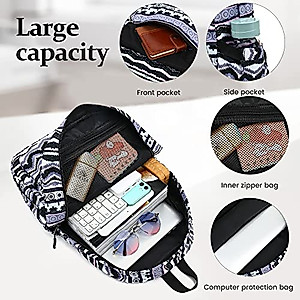 ANRABEGA Kids Backpack with Pencil Pouch, Casual High-Capacity Kawaii Water Resistant Travel Backpacks for Girls Boys Adult (black)