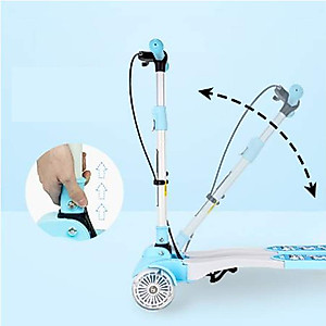 Ygqtbc Folding Kick Scooter for Kids 2 Wheel Scooter for Girls Boys, Safety Certified, 3 Adjustable Height, PU LED Light Up Wheels for Children 4 Years and up (Color : Yellow)