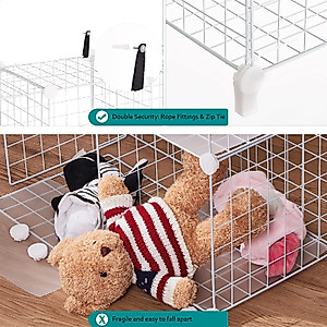 ANWBROAD Wire Cube Storage Organizer 9 Cube Metal Grids Shelves Storage Bins Shelving Stackable Modular Bookshelf Shelf Cubbies Unit Closet Cabinet for Living Room Office White LWT009T