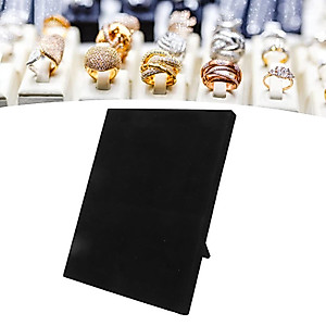 UPQRSG Ring Holder Display Tray, 50 Slots Black Soft Velvet Ring Organizer, Jewelry Organizer Stand, Stud Earring Holder Organizer for Selling Rings Earrings Show