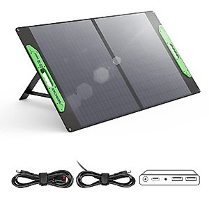Semookii 100W Portable Solar Panel, Foldable Solar Charger with Kickstand, DC, Type C, QC 3.0, USB Ports for Phones Outdoor Camping, Compatible with Jackery Explorer 160/240/500 Power Station