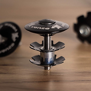 CyclingDeal Venzo Bike Bicycle Fork Tube Lightweight Alloy Star Nut 1-1/8" with Headset Cap Kits - 2 Pack