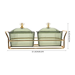 BESTonZON 1 Set Divided Fruit Bowl Food Storage Containers with Lids Compartments Veggie Trays Snack Platter Candy Serving Plate for Home Living Room