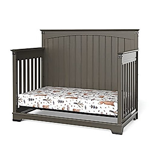 Child Craft Redmond 3-Piece Baby Nursery Set with 4-in-1 Convertible Crib, 3-Drawer Dresser, and 4-Drawer Chest, Dapper Gray