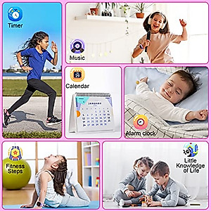 Kids Smart Watch Gift for Girls Age 4-12, Smart Watch for Kids Boys Girls Toys for Kids with HD Touchscreen 20 Puzzle Games Camera Video, Music Player, Alarm Clock Calendaring (Purple)