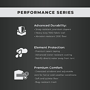 CORE 6 Person Instant Cabin Tent | Portable Large Pop Up Tent with Easy 60 Second Camp Setup for Family Camping | Included Hanging Organizer for Outdoor Camping Accessories