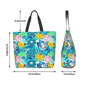 Stitch Tote Bag,Large Shoulder Bag Casual Reusable Handbag For Women Sling Bag Shopping Grocery Work