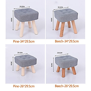 Solid Wood Small Stool Fashion Household Adult Sitting Pier Living Room Sofa Stool Low Stool Creative Fabric Small Bench Small Chair