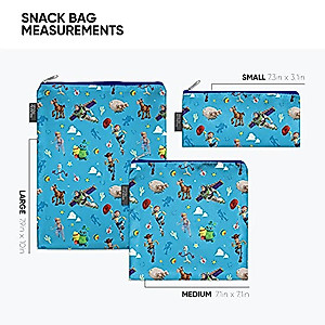 Simple Modern Disney Pixar Reusable sandwich Bag for Kids, Boys | Food Safe, BPA Free Phthalate Free Polyester Zip Pouches | Washable & Refillable Snack Bags | Ellie Collection | 1 pack | Andy's Toys