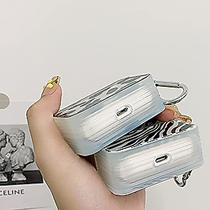 Lovmooful AirPods Case for Airpods Pro, Cute Clear Cow Print Pattern with Keychain for Women Girls Soft TPU Shockproof Protective Animal Print Cover Case for Airpod Pro- Cow Print