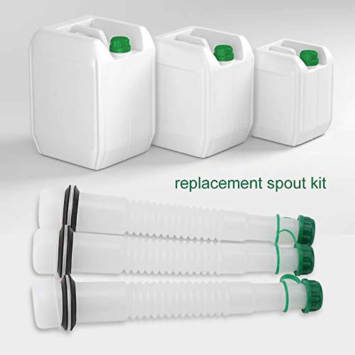 Jacksking Gas Spouts, 3 Sets of Replacement Gas Can Fuel Spout Cap Kit Garden Industrial Machinery Refuel Tool Gas Can Spout Gas Can Nozzle Assembly- Update Your Old Can(1L)