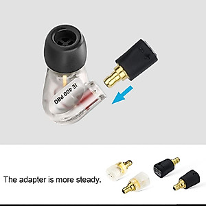 okcsc Adapters for Sennheiser IE400 Pro Earbuds Male to 2 Pin Cable Female Compatible for IE100 IE400 IE400 Pro IE500 Lossless Sound Quality Deliver for Earbuds One Pair of Headphone Converter Black