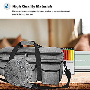 ProCase Cricut Maker and Explore Air Carrying Case, Double-Layer Lightweight Cricut Accessories Travel Tote Bag for Cricut Explore Air 2 and Silhouette Cameo 4 / Cameo 3(Bag Only) -Grey