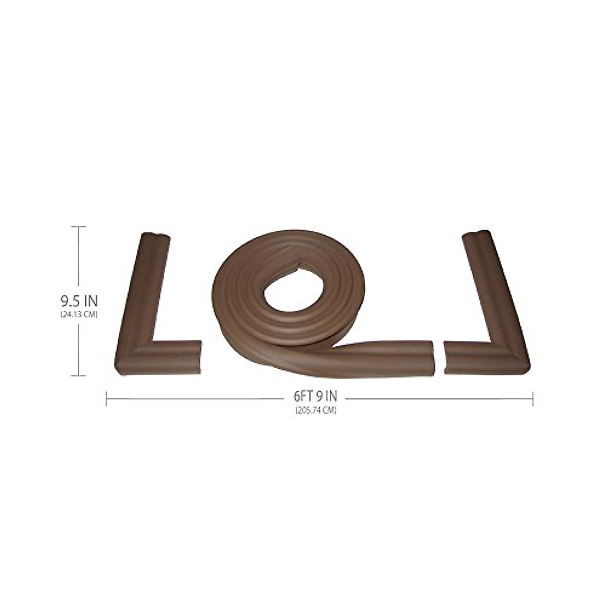 KidKusion Hearth Cushion | Made in USA | Brown | 8.33 Ft of Padding | Child Safety, Edge and Corner Guard, Babyproof Fireplace Bumper