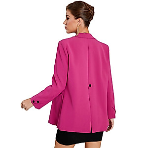 V FOR CITY Blazers for Women Business Casual Long Sleeve Open Front Lapel Button Work Office Blazer Jacket with Pockets