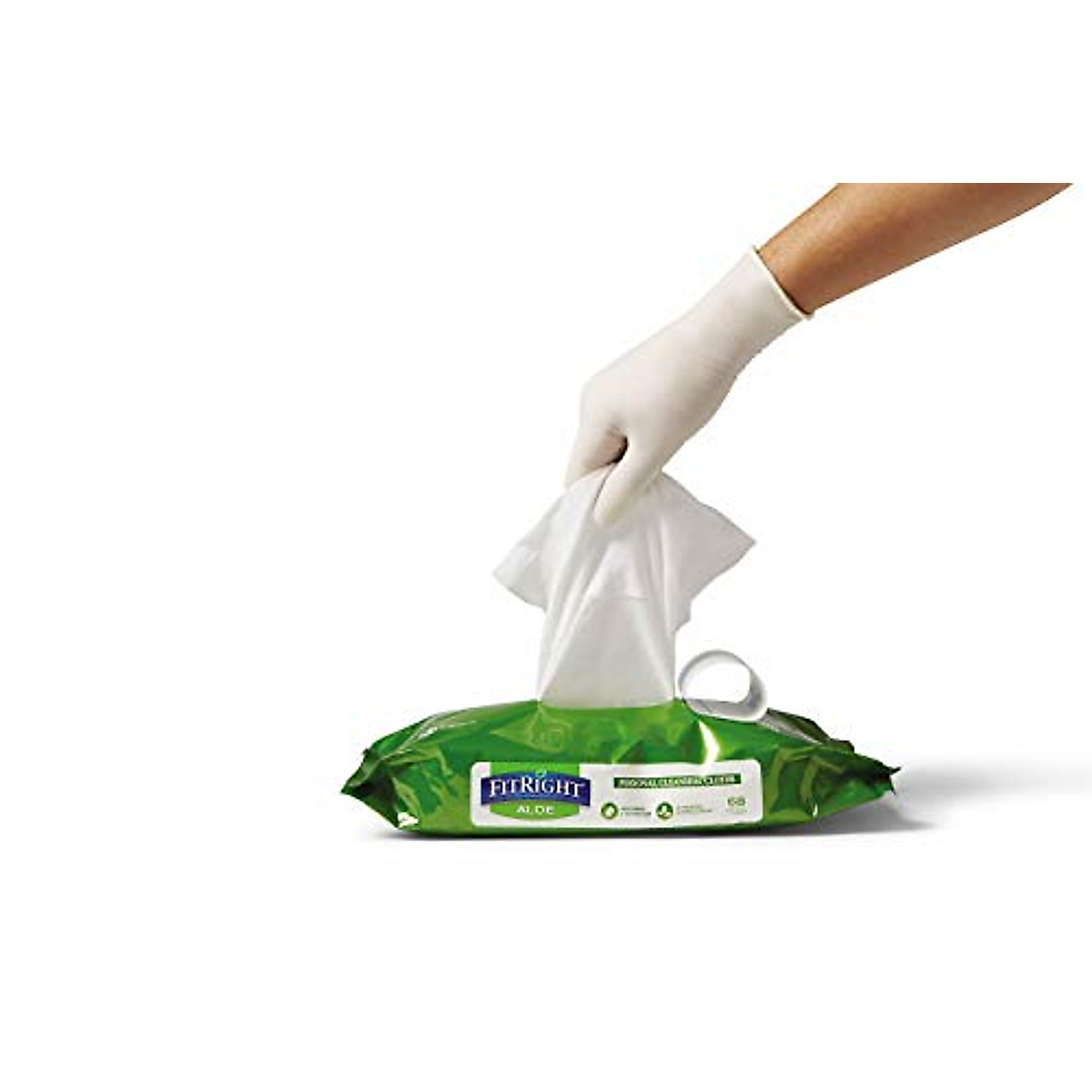 Medline FitRight Aloe Personal Cleansing Cloth Wipes, Scented, Pack of 48, 8 x 12 inch Adult Large Incontinence Wipes