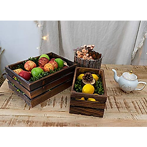 EZDC Set of 3 Nesting Wooden Crates, 16 x 12” Wall Mounted Wooden Basket, Storage Crates, Wooden Crate Box for Storage, Display Risers, Decoration