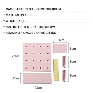 JHTPSLR DIY Shelves for Wall 8.7 inch Cute Kawaii Wall Storage Racks and Shelving No Drill No Damage Shelf Rack Multi-Layer Easy Assembling for Teen Girls Room Bedroom Dorm Balcony (Pink)