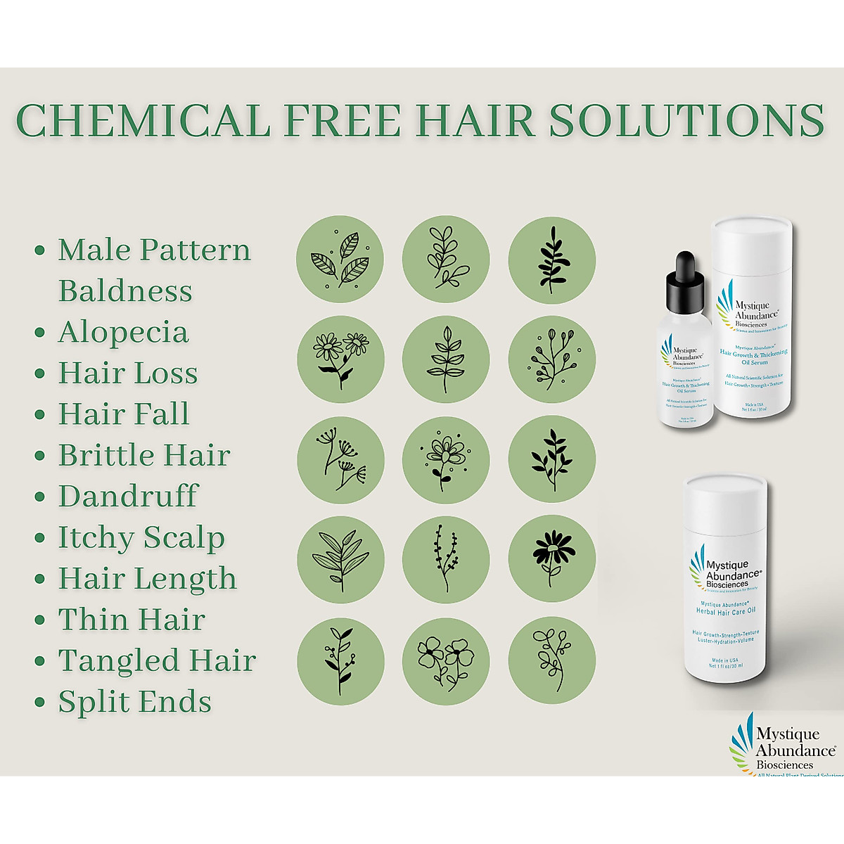 Herbal Hair Growth Oil: Extra Strength Serum for Growth, Anti-Thinning & Hair Fall, Tangle-Free Tresses, Soothe Dandruff, Dry & Itchy Scalp, and Combat Male Pattern Baldness