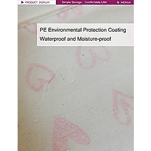 INGHUA Rectangular Storage Basket Fabric Organizer Bin for Toys,Books,Clothes,Gifts,Pets-Perfect for Home,Office,Nursery,Dorm,Shelf(Rec-Pink Hearts)