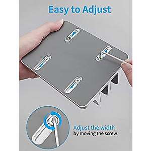 JARLINK (Upgraded Dock Version Vertical Laptop Stand, Double Desktop Stand Adjustable Laptop Holder (up to 17.3 inches) Compatible with All MacBook Pro/Air/Microsoft Surface (Silver)