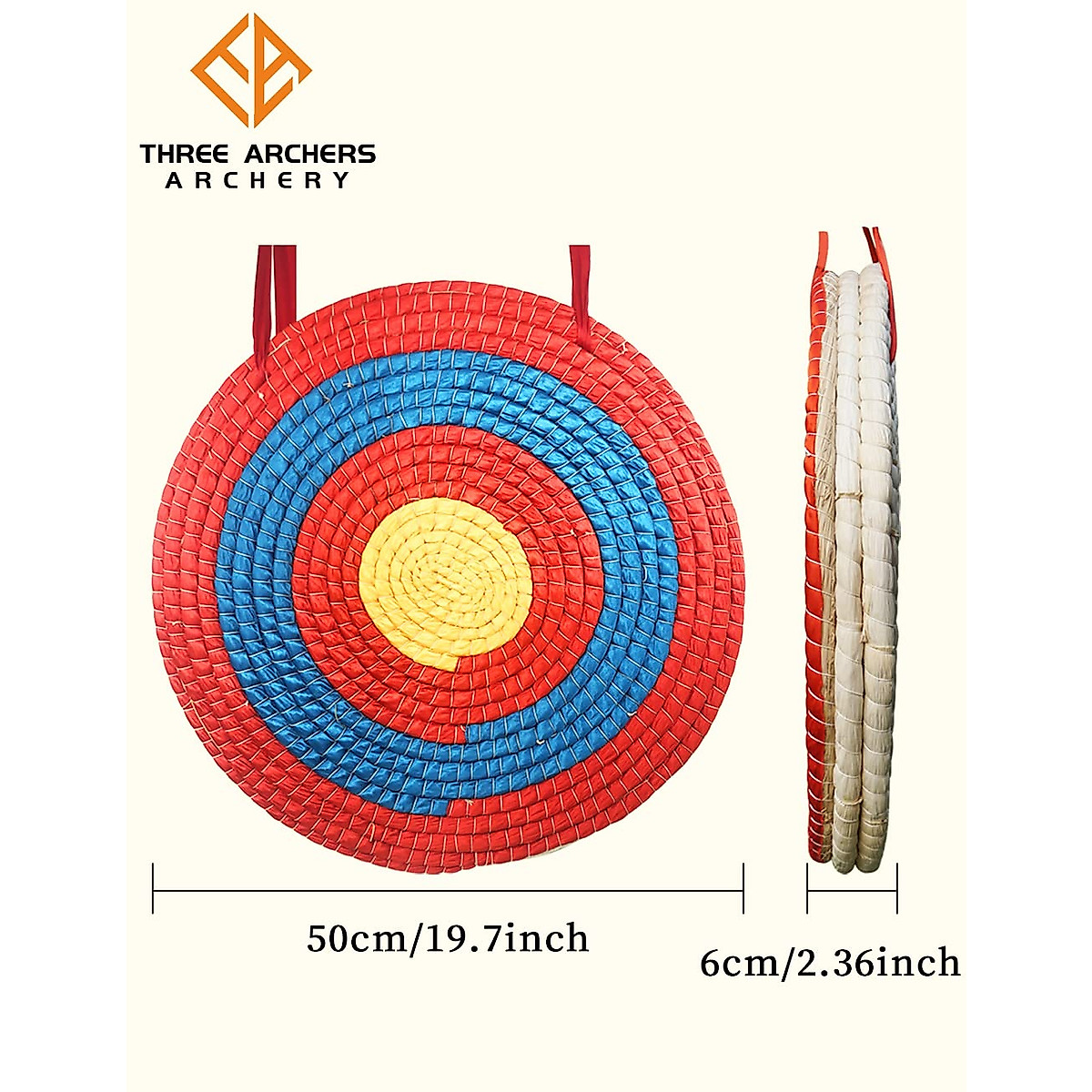 Three Archers Archery Straw Target 3 Layers Traditional Archery Target for Outdoor Shooting Practice