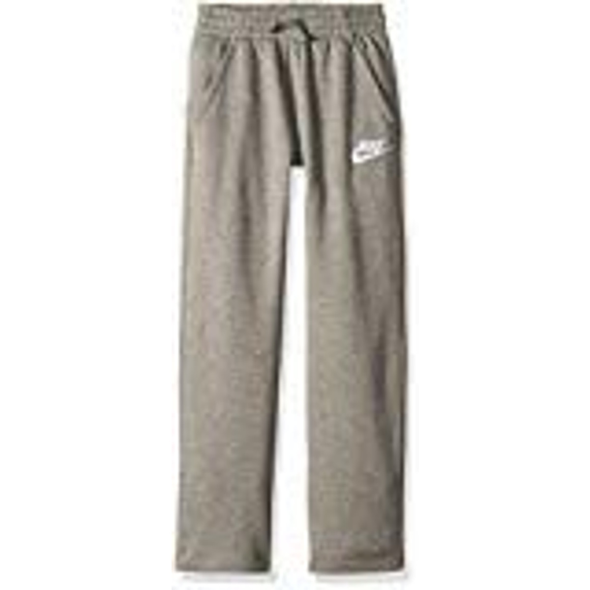 NIKE Sportswear Boys' Club Fleece Open Hem Pants, Carbon Heather/White, Large