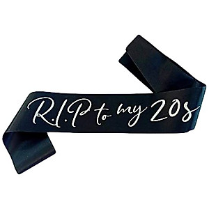 Magnusson's Garden RIP to My 20s Birthday Sash, RIP to My Youth Birthday Decorations for 30th Thirtylicious Birthday Girl, Funeral for Youth Birthday Decor