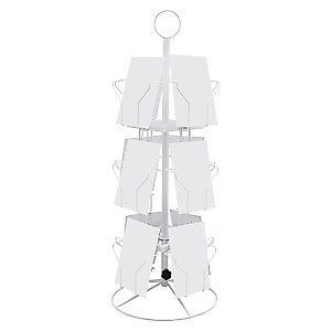 Rotating Greeting Card Rack, 3 Tier Greeting Card Display Stand, Card Display Stand, Card Holder Stand, Greeting Card Rack Holder Display, Card Display Rack, Card Rack Display Stand (12 pockets-White)