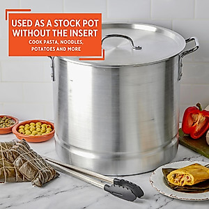 IMUSA USA 28Qt Aluminum Steamer with Lid, 28-Quart, Silver