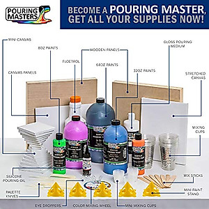 Pouring Masters Luster White Metallic Pearl Acrylic Ready to Pour Pouring Paint – Premium 32-Ounce Pre-Mixed Water-Based - For Canvas, Wood, Paper, Crafts, Tile, Rocks and more