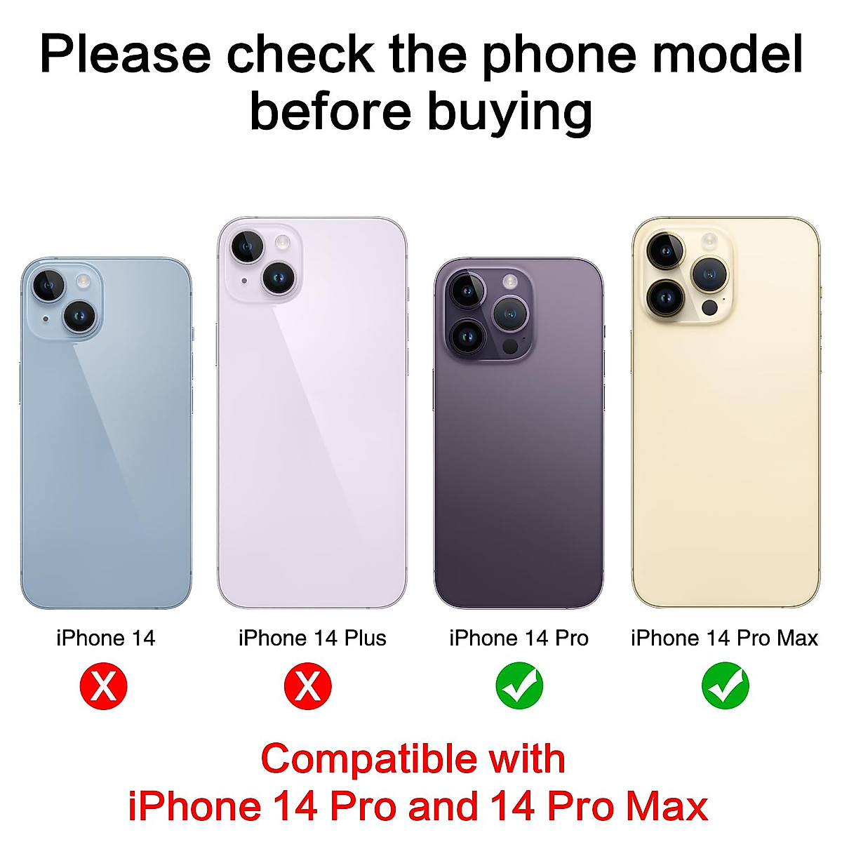 2PCS ASDAWN Back Rear Camera Lens Glass Replacement for iPhone 14 Pro Max and 14 Pro Camera Glass Lens Replacement with Pre-Installed Adhesive + Repair Tool Kit + Installation Manual