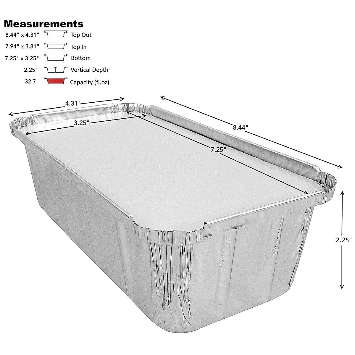 Disposable Aluminum 2 Pound Closable loaf pan with Board Lids